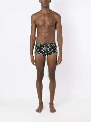 AMIR SLAMA Tropical-print Swim Trunks