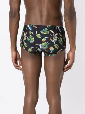 AMIR SLAMA Tropical-print Swim Trunks