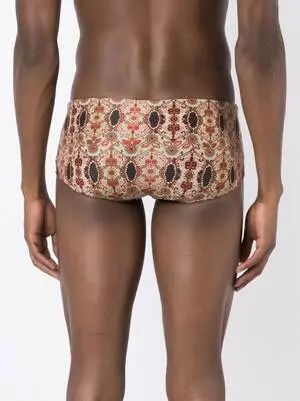 AMIR SLAMA Abstract-print Swim Trunks