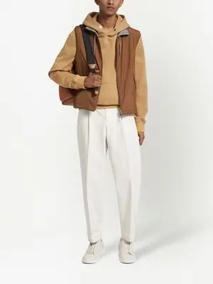 Zegna Reversible Zip-up Vest - Brown