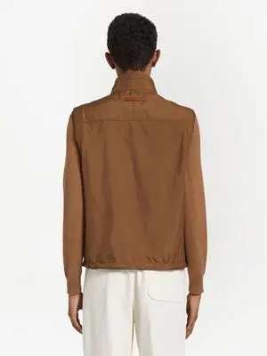 Zegna Reversible Zip-up Vest - Brown