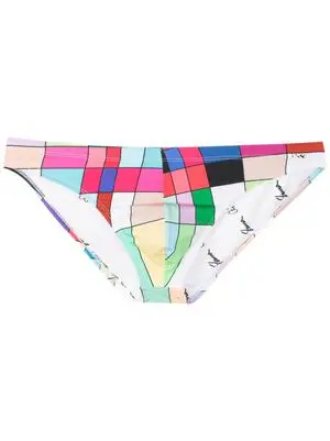 AMIR SLAMA Geometric-print Swim Trunks - Multicolour