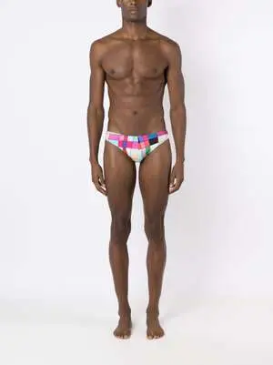 AMIR SLAMA Geometric-print Swim Trunks