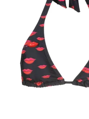 AMIR SLAMA Lips-print Bikini Set - Black