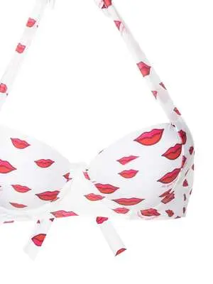 AMIR SLAMA All-over Lip-print Bikini Set - White