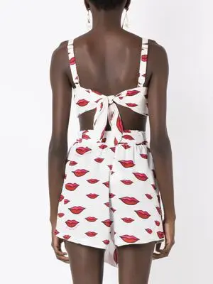 AMIR SLAMA Lip-print Cropped Top