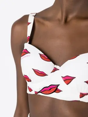 AMIR SLAMA Lip-print Cropped Top