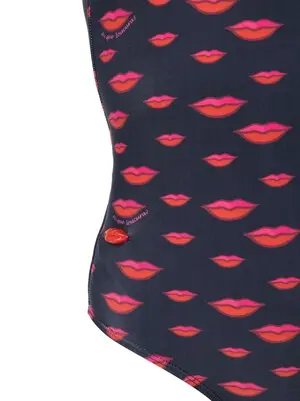 AMIR SLAMA Lip-print One-piece Swimsuit