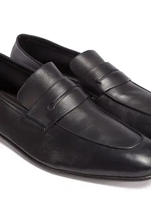 Zegna L'asola Leather Loafers - Black