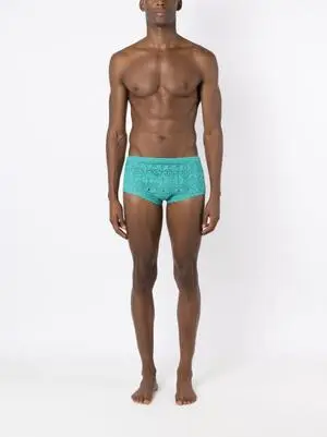 AMIR SLAMA Crochet Swim Trunks