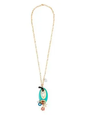 AMIR SLAMA Pendant Chain Necklace - Green