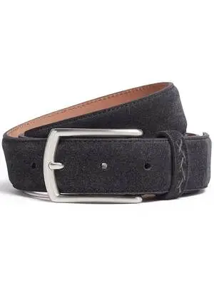 Zegna Triple Stitch Suede Belt - Blue
