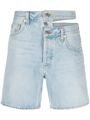 AGOLDE Asymmetric Denim Shorts