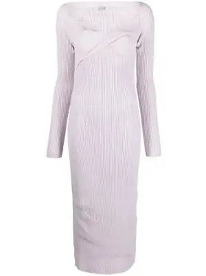 MRZ Cut-out Ribbed Knit Midi Dress