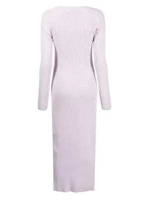 MRZ Cut-out Ribbed Knit Midi Dress