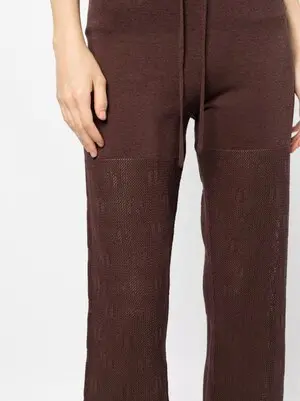 Nanushka Logo-knit Crochet Trousers