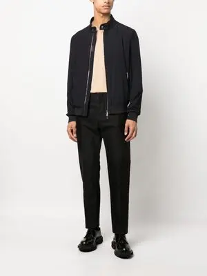 MOORER Zip-up Bomber Jacket - Blue