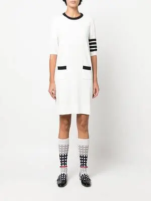 Thom Browne Hector Embroidery Knitted Mini Dress
