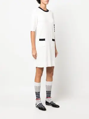 Thom Browne Hector Embroidery Knitted Mini Dress