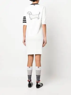 Thom Browne Hector Embroidery Knitted Mini Dress