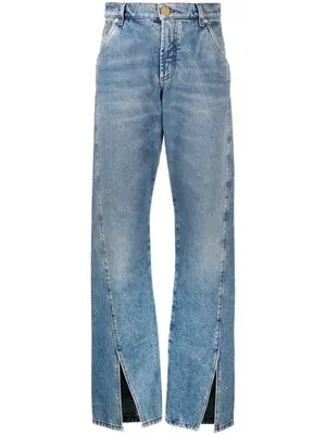 Balmain Front-slits Bootcut Jeans - Blue