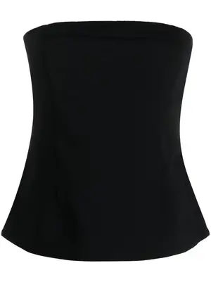 Co Strapless Stretch-crepe Top - Black
