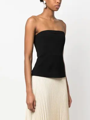 Co Strapless Stretch-crepe Top - Black