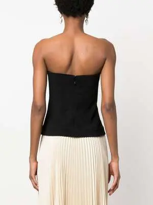 Co Strapless Stretch-crepe Top - Black