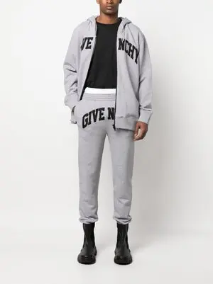 Givenchy Logo-patches Zip-up Cotton Hoodie