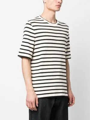 JIL SANDER Stripe-print Short-sleeved T-shirt - Neutrals
