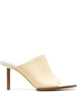 Jacquemus Les Mules Rond Carré Leather Sandals - Neutrals