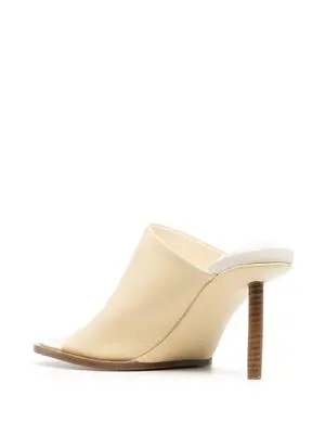 Jacquemus Les Mules Rond Carré Leather Sandals - Neutrals