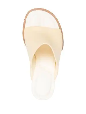 Jacquemus Les Mules Rond Carré Leather Sandals - Neutrals