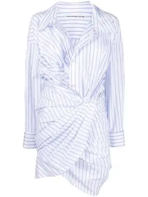 Alexander Wang Striped Asymmetric Shirt Dress