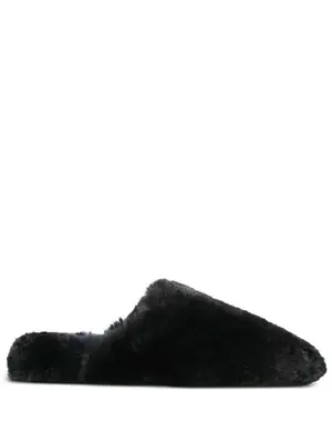 Balenciaga Teddy Faux-shearling Slippers - Black
