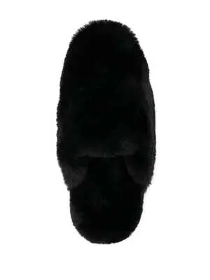Balenciaga Teddy Faux-shearling Slippers - Black