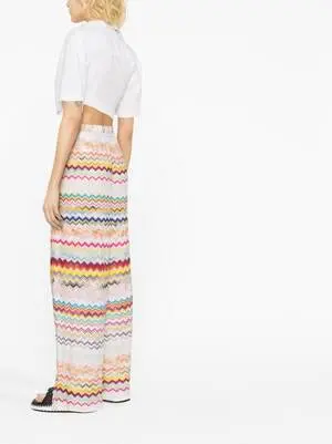 Missoni Zigzag Wide-leg Trousers - Blue