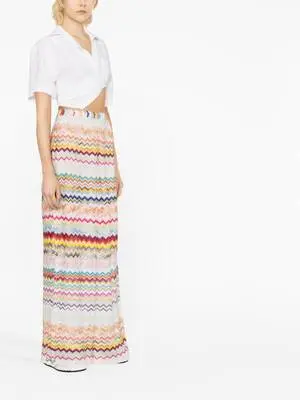 Missoni Zigzag Wide-leg Trousers - Blue