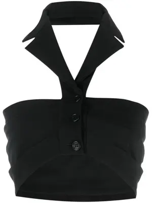 Philosophy Di Lorenzo Serafini Halterneck Buttoned Crop Top