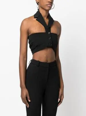 Philosophy Di Lorenzo Serafini Halterneck Buttoned Crop Top