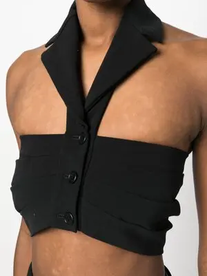 Philosophy Di Lorenzo Serafini Halterneck Buttoned Crop Top