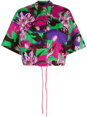 Moncler Floral-print Cropped Shirt