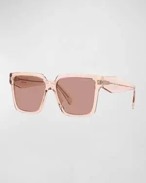 Prada Prada Contrasting Logo Square Sunglasses Dark Violet