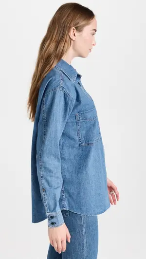 ASKK NY Oversized Denim Shirt With Patch Pockets - Palm Canyon