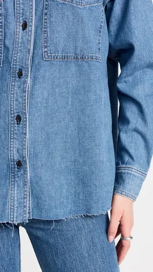 ASKK NY Oversized Denim Shirt With Patch Pockets - Palm Canyon