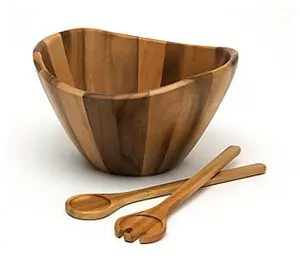 LIPPER Acacia Wave Large Bowl With Servers - One-color