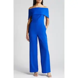 Vince Camuto Vince Camuto Off-the-Shoulder Jumpsuit Cobalt