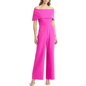 Vince Camuto Vince Camuto Off-the-Shoulder Jumpsuit Hot Pink