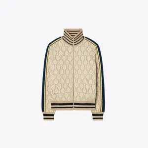 Tory Burch Tory Burch Tech Knit Jacquard Jacket Sesame Racquets