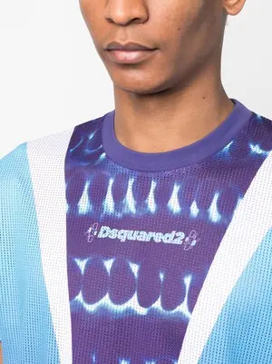Dsquared2 Graphic-print Perforated T-shirt